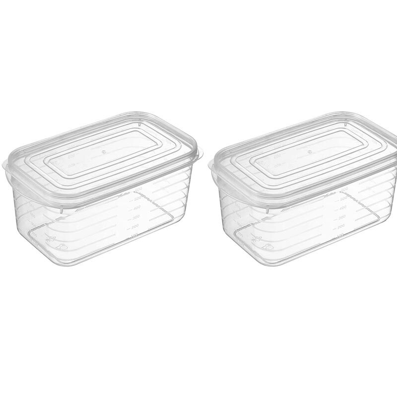 2pcs 700ml Food Storage Boxes Transparent Large Vegetables Fruits Meat ...