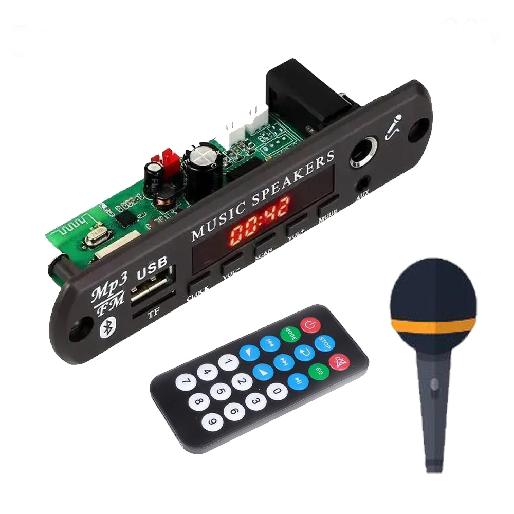 60W 12v Amplifier MP3 Decoder Board Bluetooth 5.3 Car Kit Karaoke ...