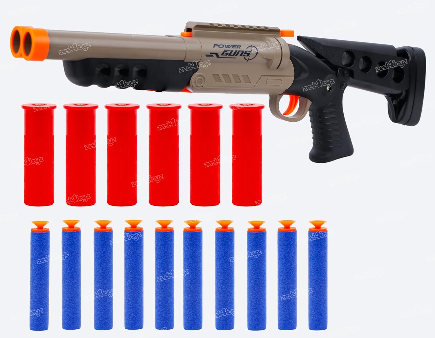 Double-Barreled Blast Shotgun Toy Gun for Kids with 10 Foam Bullets ...