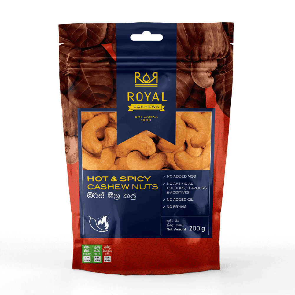 Royal Cashews Hot & Spicy Cashew Nuts Pack 200g | Daraz.lk