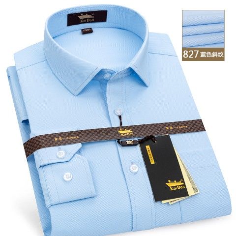 KIN DON/ JD Men's Long Sleeve Shirt Slim Solid Color Business Formal ...