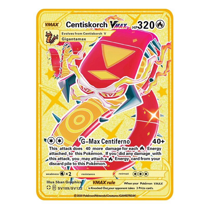 【Serendipity party】VMax Series Fighting Game Gold Cards Metal Pokemon ...