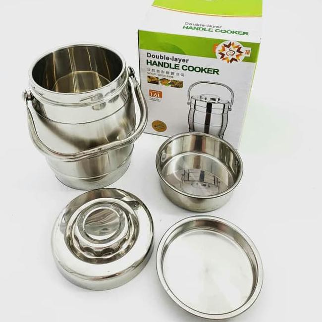 Double Layer Handle Cooker Vacuum Pot , Stainless Steel Food Flask - 1 ...