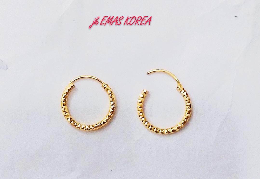SUBANG EMAS KOREA earring 11mm golden plated | Daraz.lk