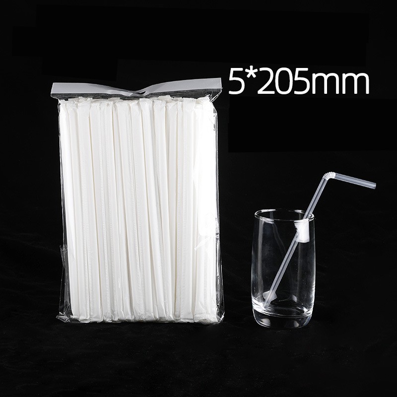 100pcs Transparent Straws Plastic Bendable Drinking Straw Disposable ...