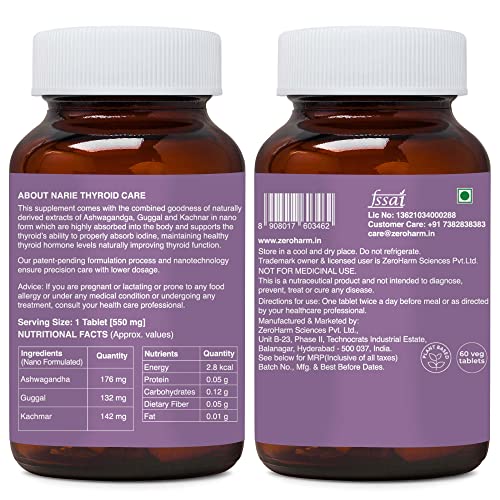 ZEROHARM Narie Thyroid Care Tablets|Hormonal Balance|Thyroid Support ...