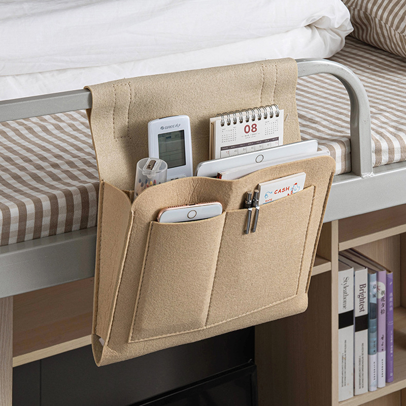 Felt Bedside Storage Organizer Bed Sofa Side Pouch Hanging Bag Anti ...