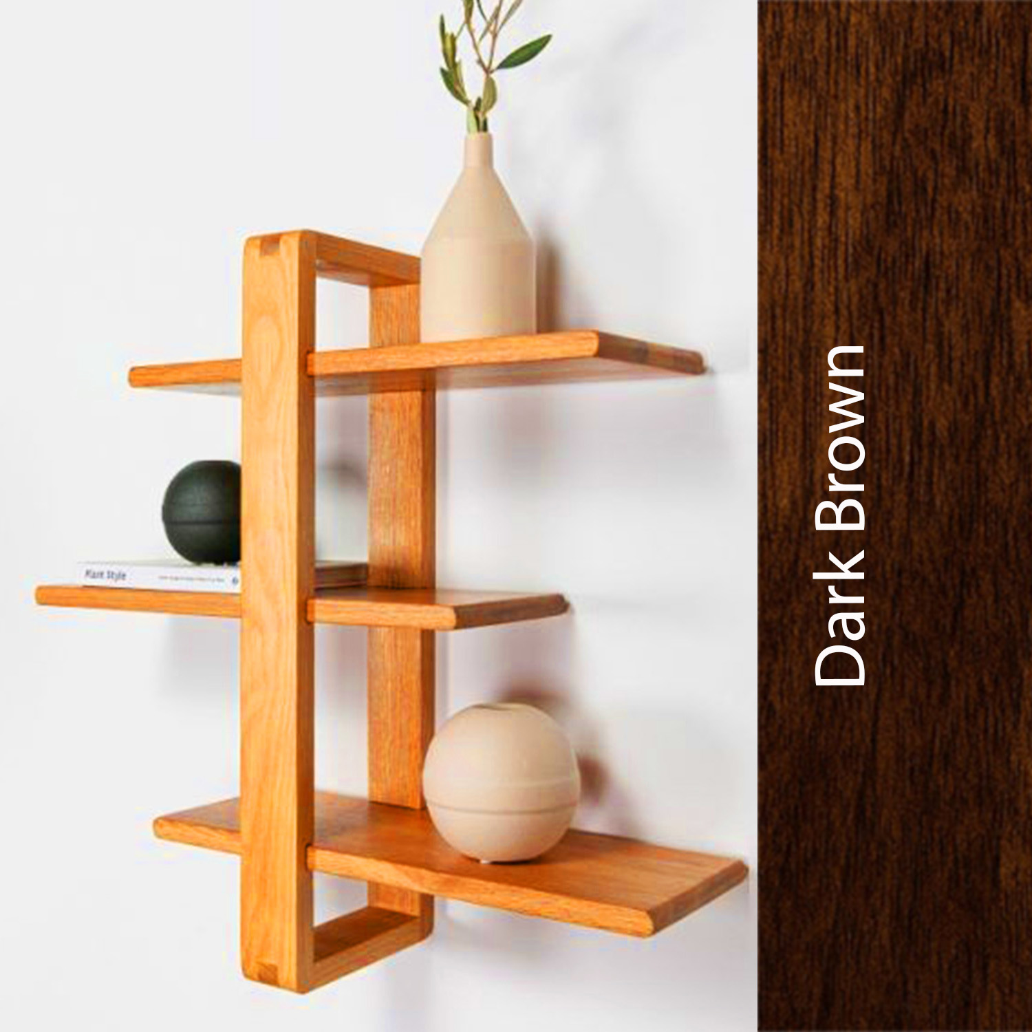 Mr Wood 3 Tier Modern Wall Rack/ Modern Bookshelf/ Wooden Accessories ...