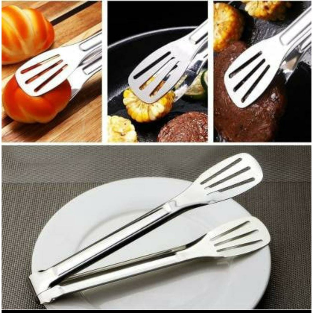 Large Stainless Steel Food Tong Simple and Easy Grip | Daraz.lk