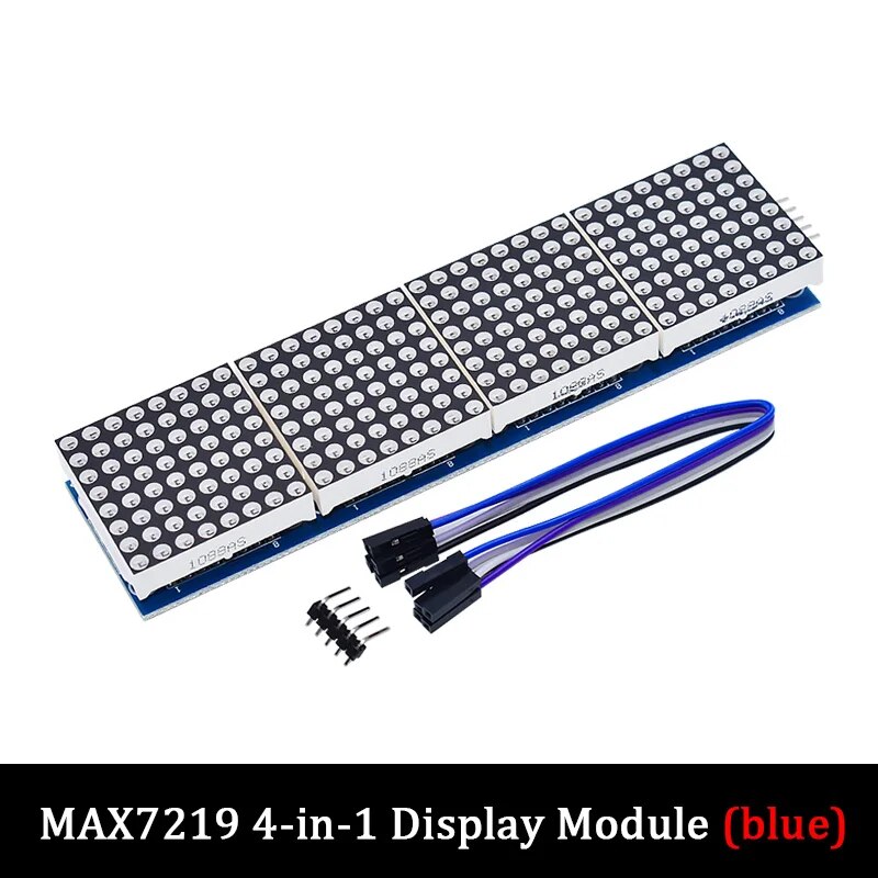 MAX7219 Dot Matrix Module For Arduino Microcontroller 4 In One Display with 5P Line Red Green ...