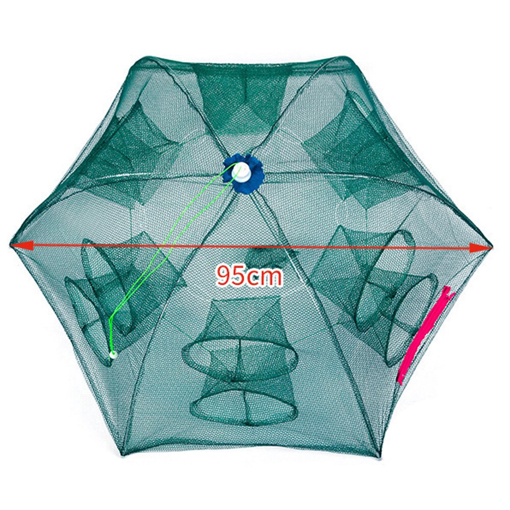 Strengthened 2-12 Holes Automatic Fishing Net Shrimp Cage Nylon ...