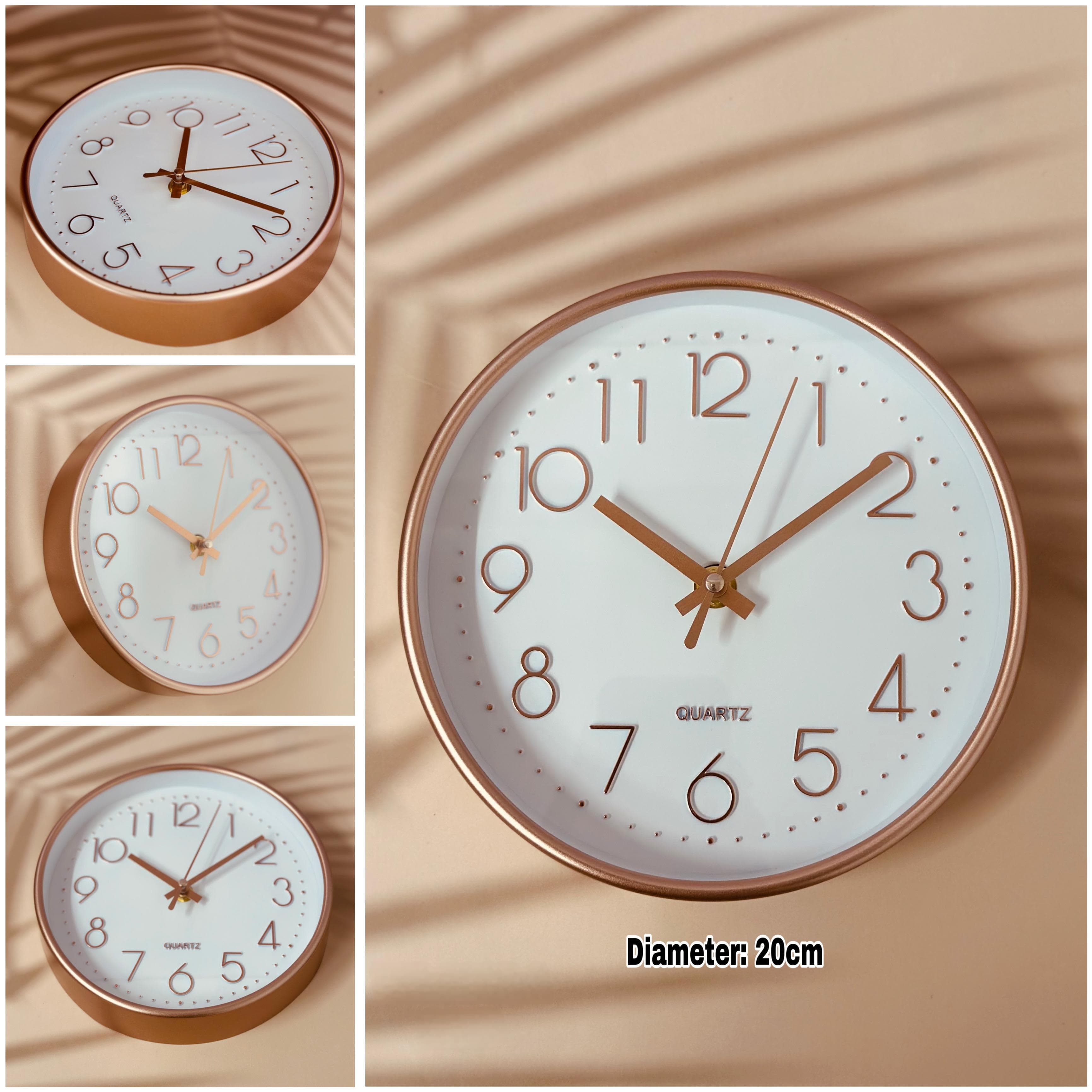 20cm Diameter Wall Clock Simple Style High-precision Battery Operated ...