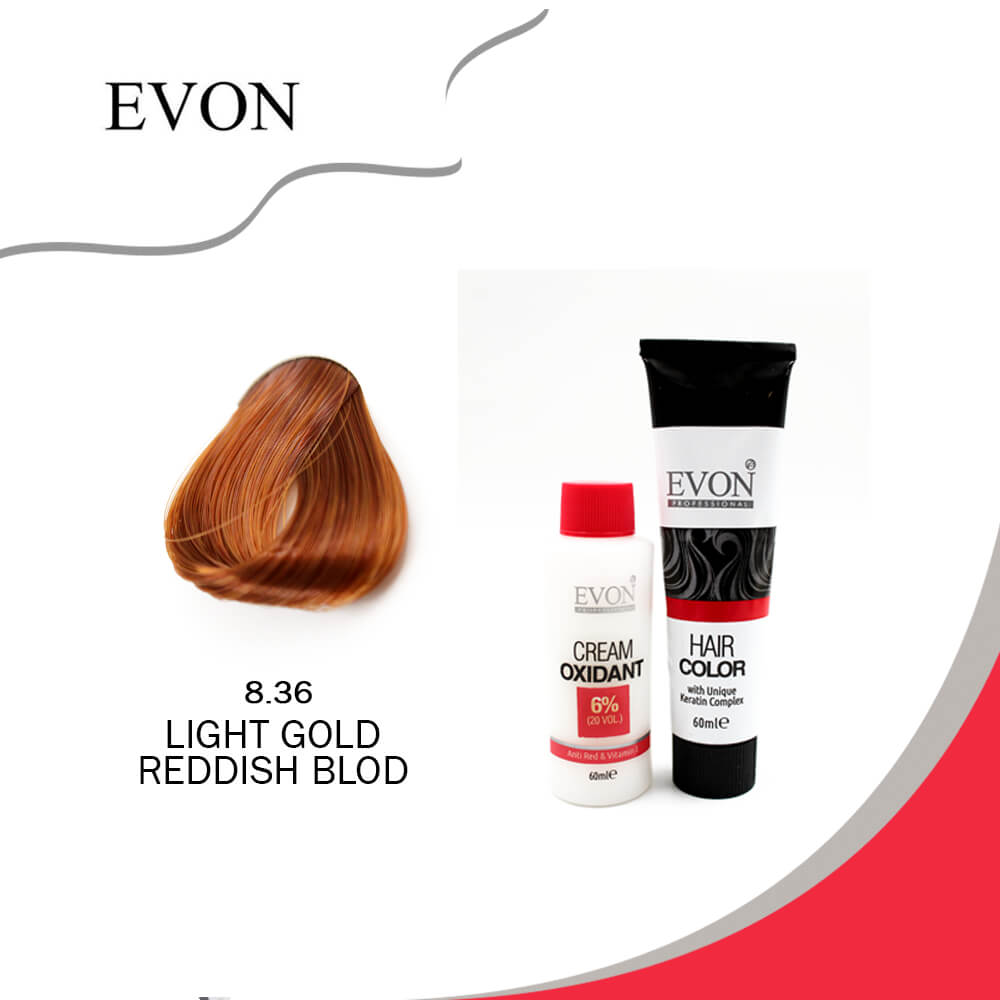 Evon Color Pack 8.36 ( hair colour cream 60ml + developer 12 %) | Daraz.lk