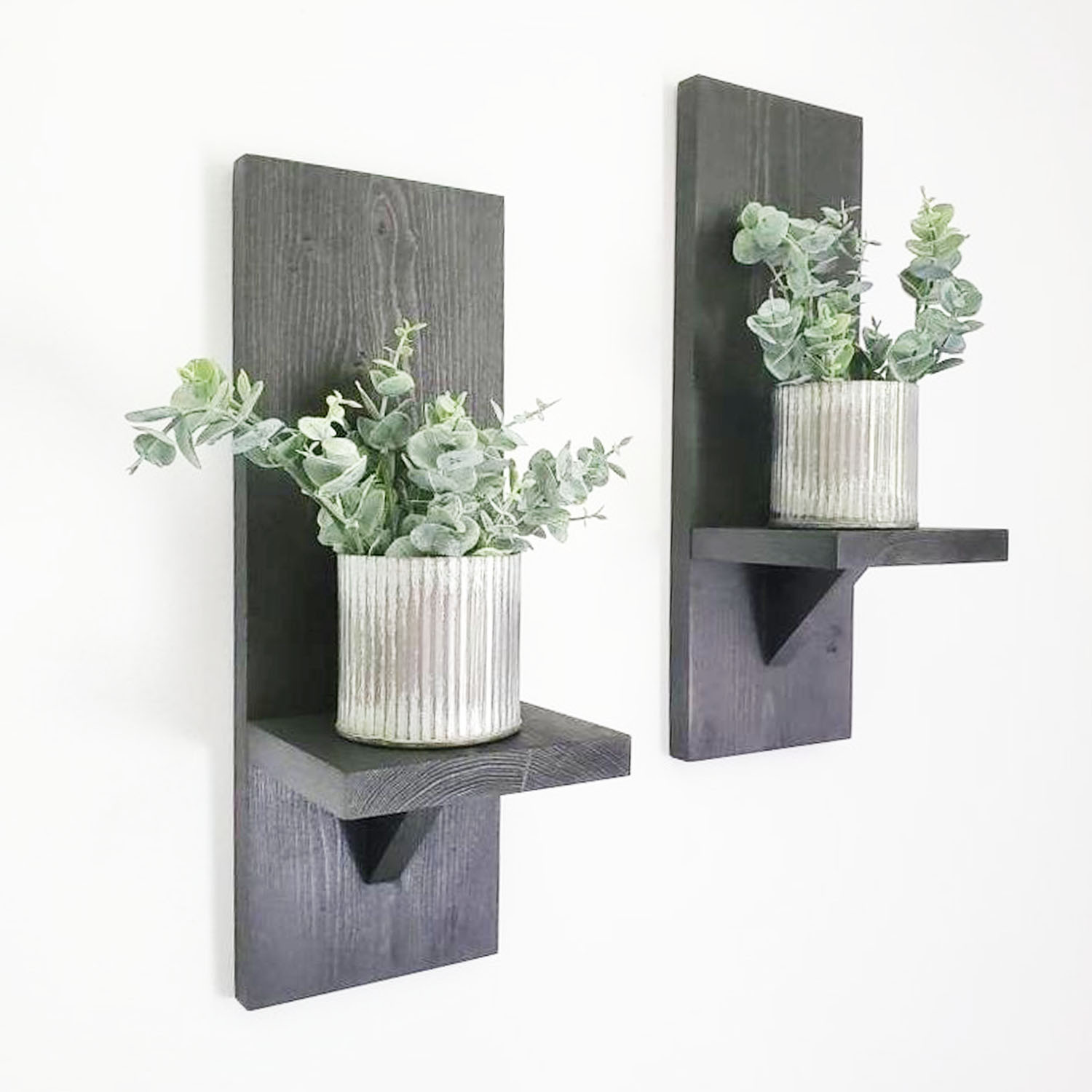 Mr Wood- Modern & Stylish Wooden Wall Rack/ Wall Mount Plants Rack ...