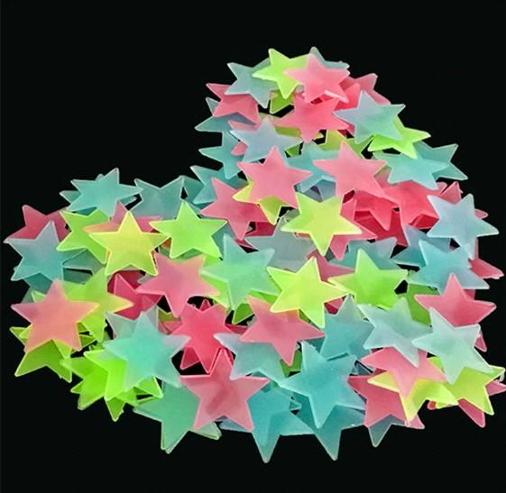Radium Star 100 Pieces Stars stickers 100 pcs / bag 3cm Glow in Dark ...