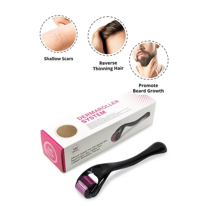 Derma Roller System Professional Derma Roller 0.5mm 540 for Acne, Skin ...