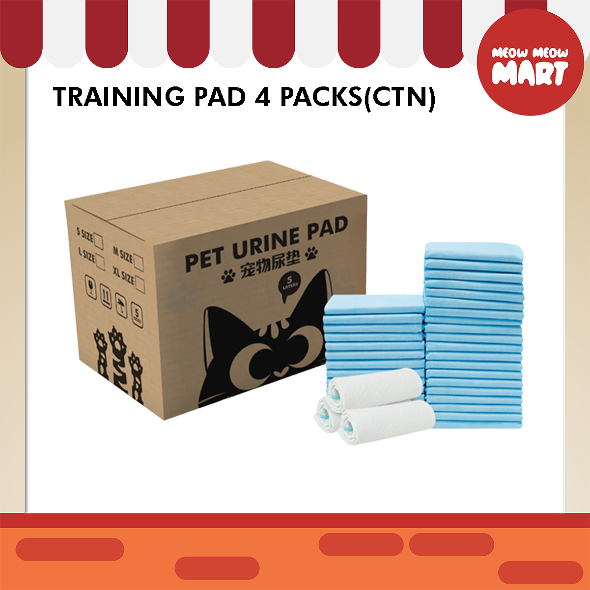 🛍️4 BAGS/CTN🛍️ 【PEIEN】5 LAYERS Premium Pet Puppy Training Mat Wee Wee ...