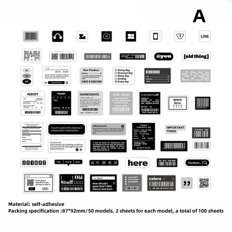 Small Box Self-Adhesive Sticker Package Label Institute Series of ...