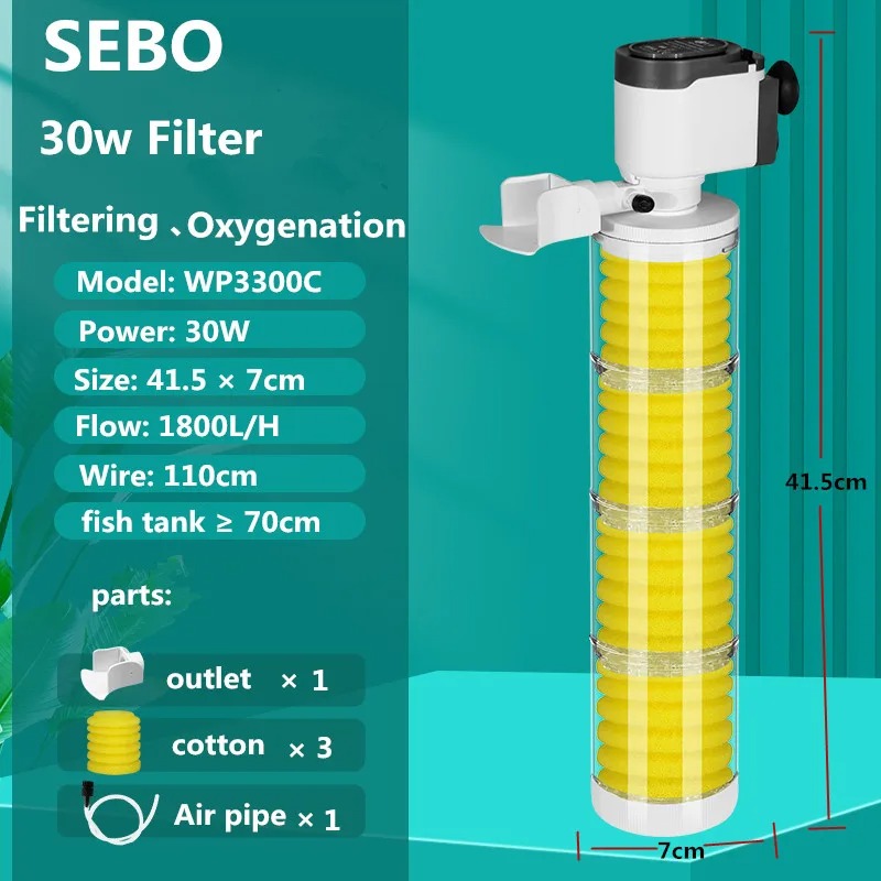 SEBO WP-3300C Fish Tank Power Filter 30W 1800L/H Submersible Internal ...