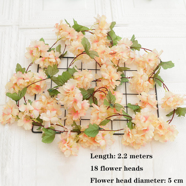 New 2.2m Artificial Cherry Blossom Vine Wreath Wedding Arch Decoration ...