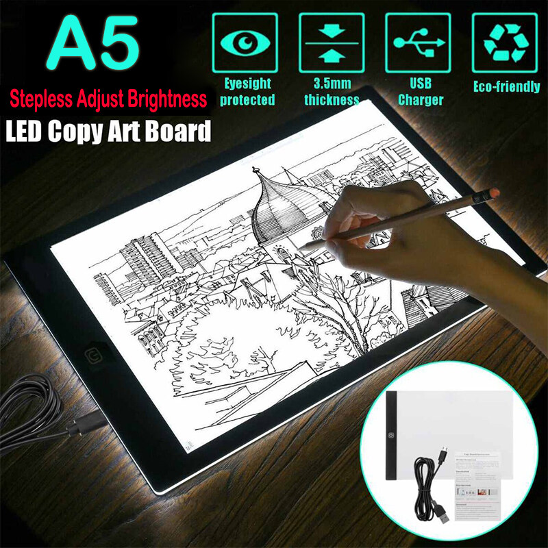 Portable A5 LED Light Box Ultra-Thin Tracer USB Power Adjustable LED ...