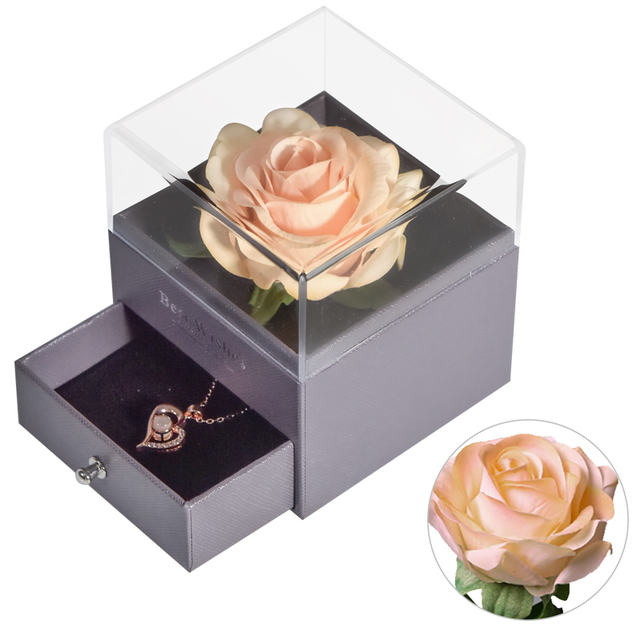 Valentine's Day S Eternal Rose Jewelry Box Preserved Real Rose With ...