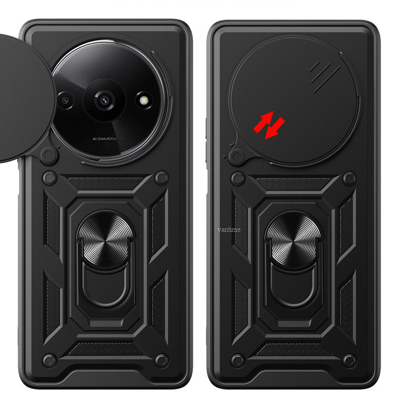 Vantime for Xiaomi Redmi A3 A3X Case Hard Sliding Lens Protect Stand ...