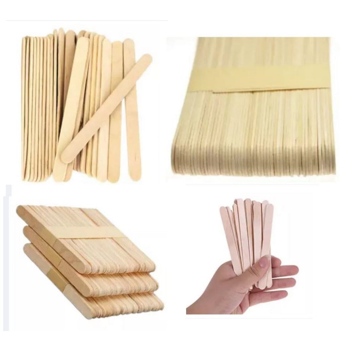 100 Pcs/Lot Natural Wood Popsicle Sticks Handmade Craft Supplies [T01 ...