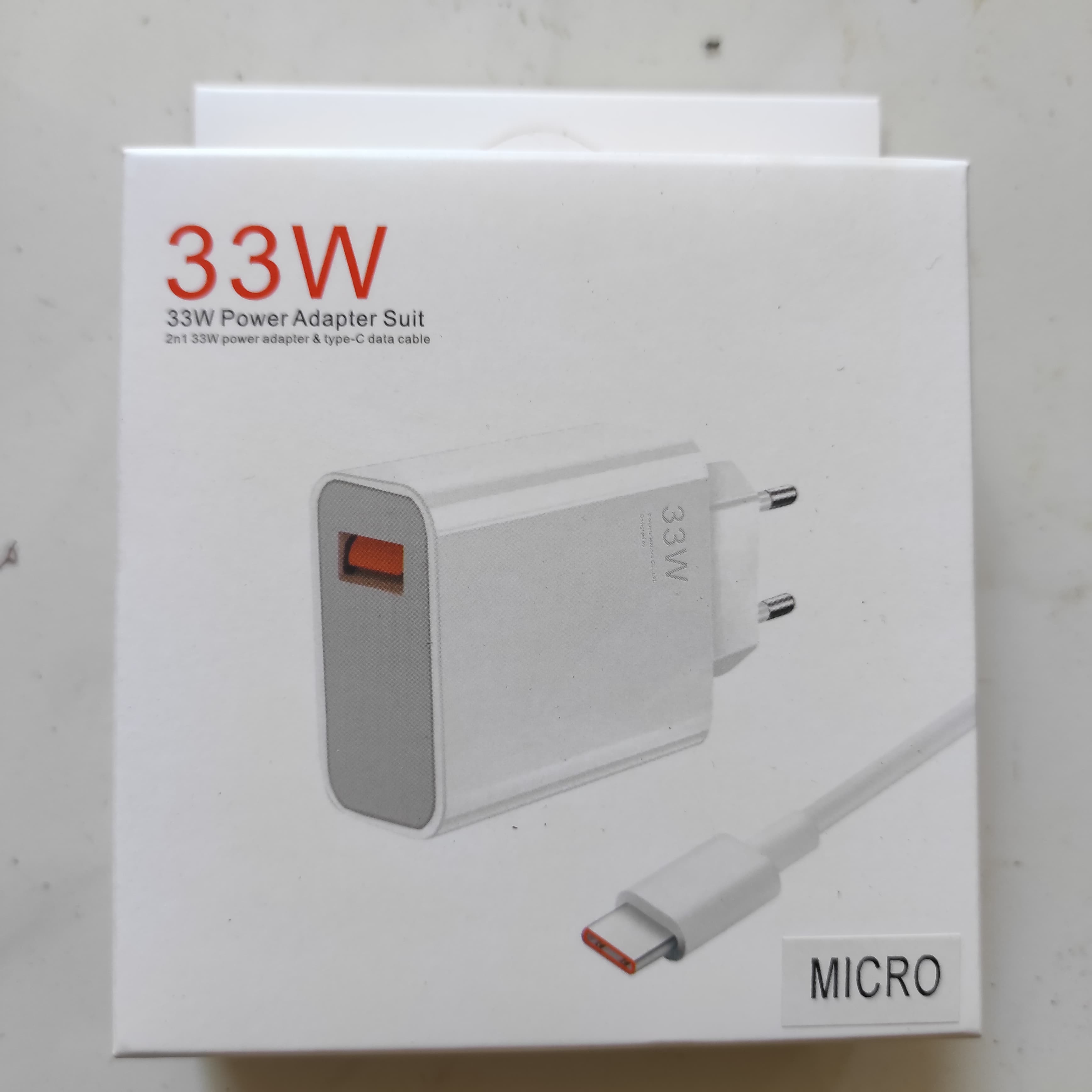 33W Fast Charger EU Turbo Charge 6A with micro USB Cable | Daraz.lk