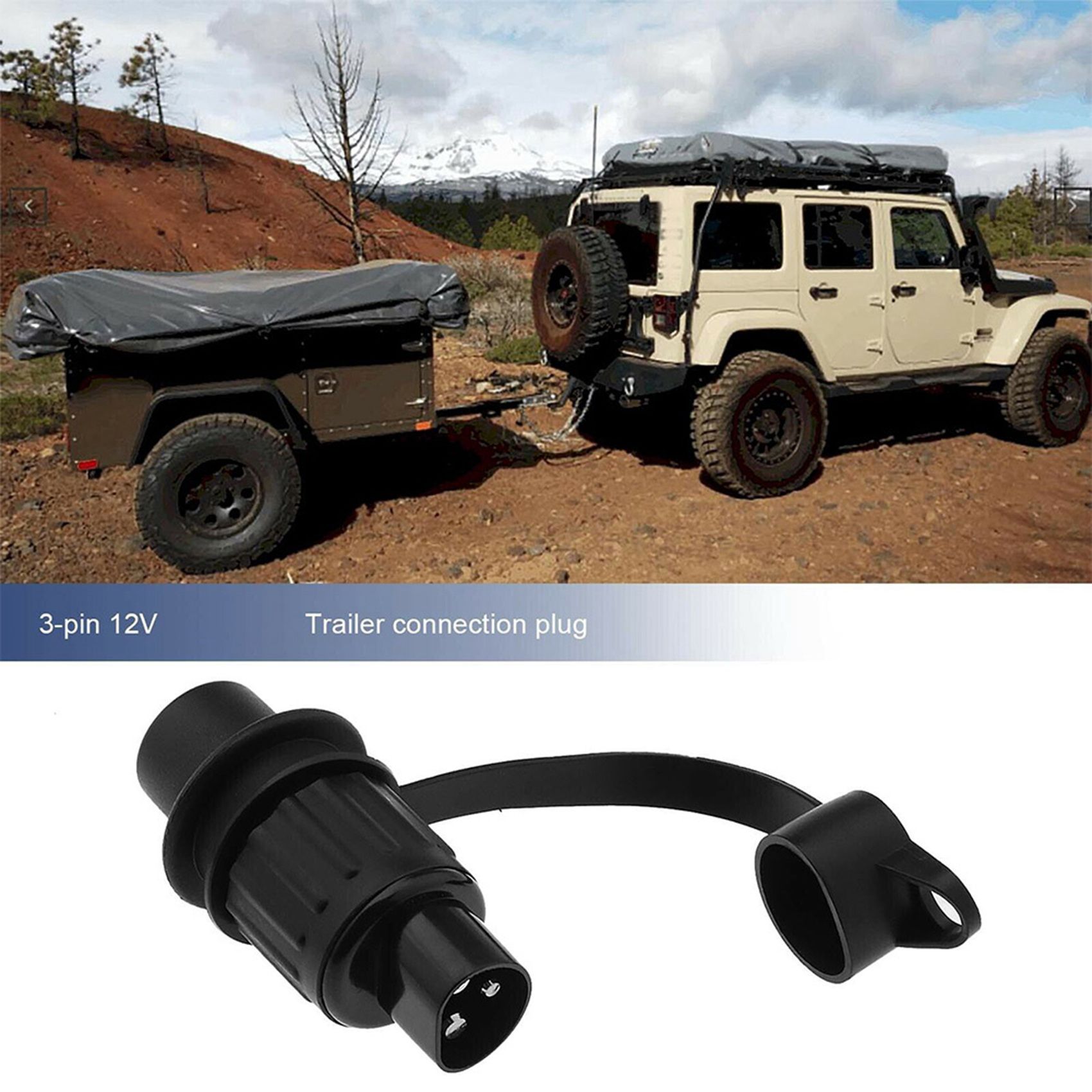 12V European Models Trailer Plug 3-Pin Socket Trailer Waterproof ...