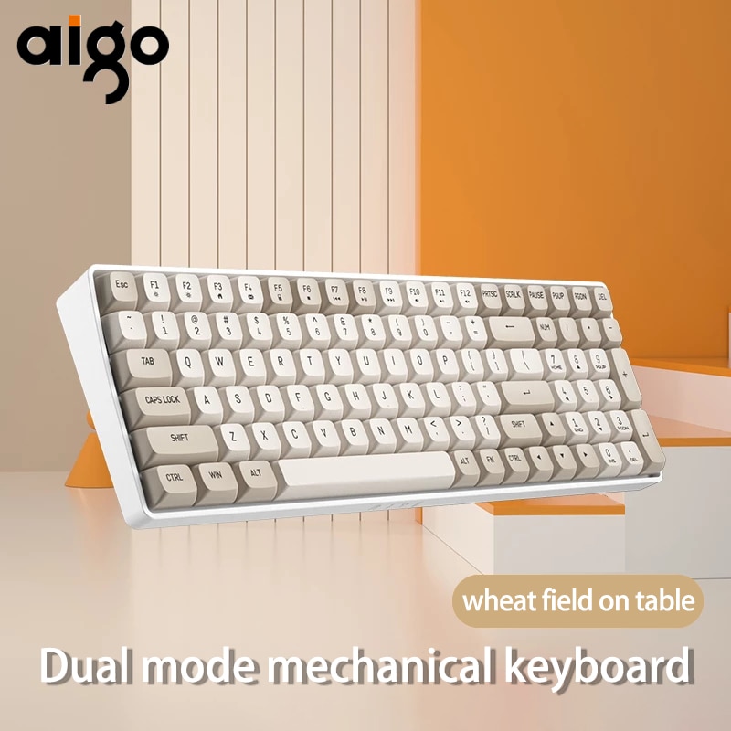 Aigo A100 Gaming Keyboard Wireless USB 2.4G Wired Blue Axis Switch 100 ...