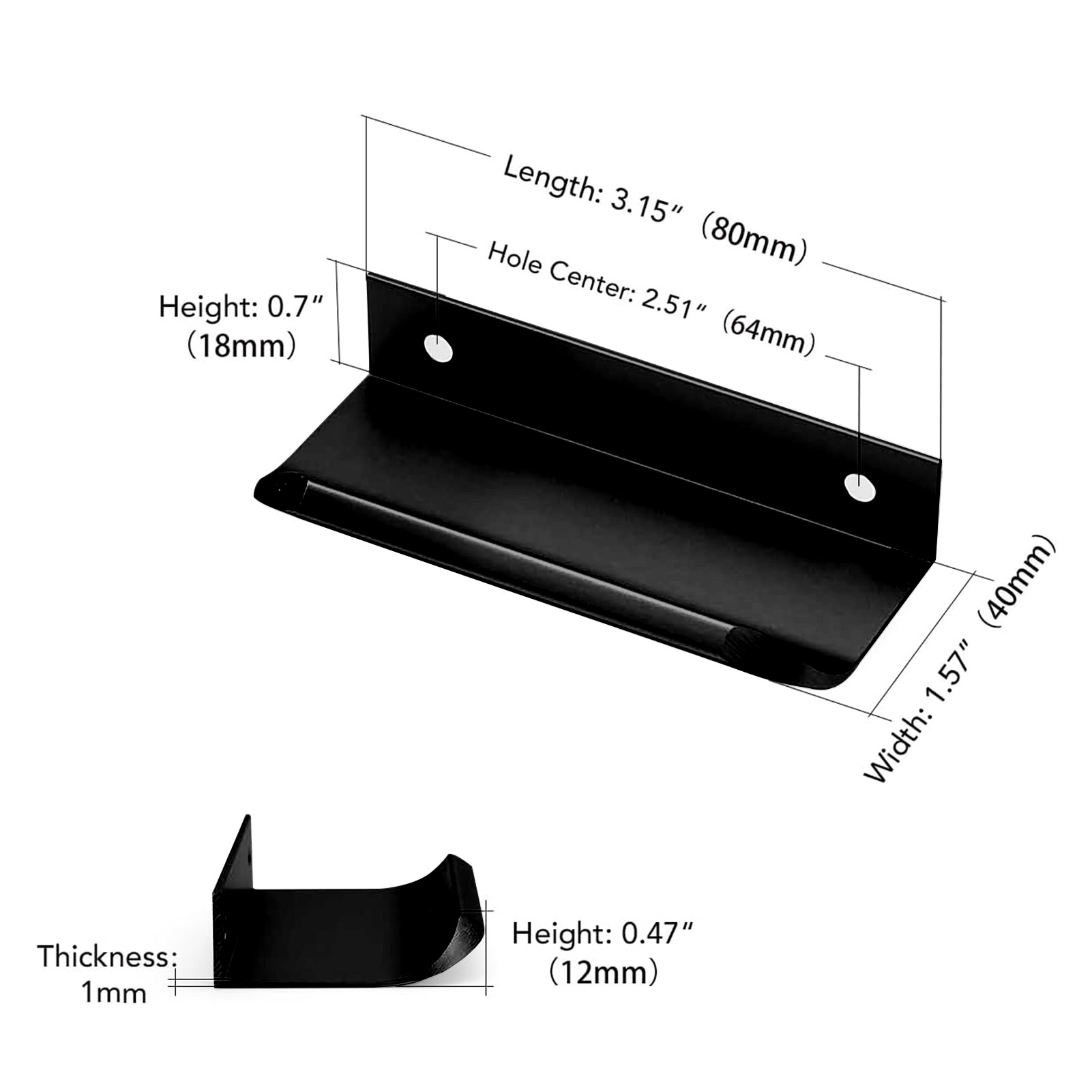 Easy Installation Door Handle Rustproof Polished Cabinet Handle with ...