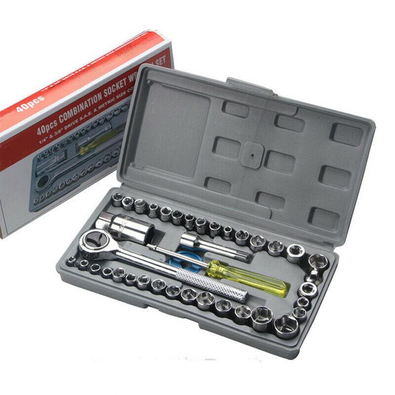 Combination Socket Wrench Set Drive Ratchet Spanner Repairing tool kit | Daraz.lk