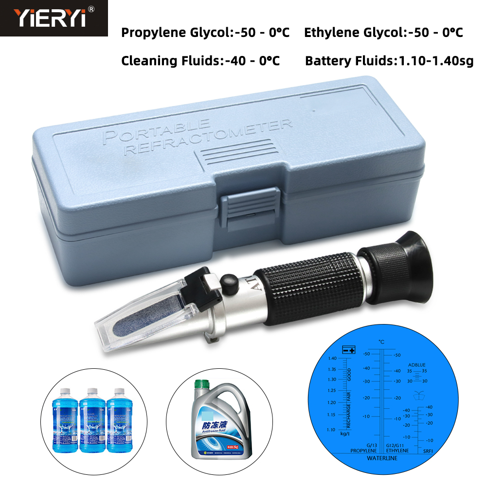 YIERYI Handheld Antifreeze Refractometer Tool 4-in-1 Car Engine Fluid ...