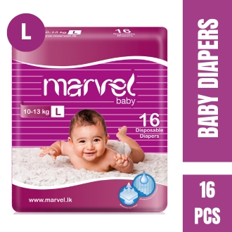 Marvel Large Baby Diapers - 16 Pcs | Daraz.lk