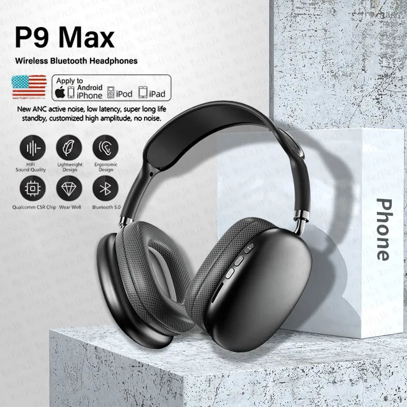 Bint Beef P9 Max Earphones Wireless Bluetooth Headphones TWS Earbuds Subwoofer With Microphone ...