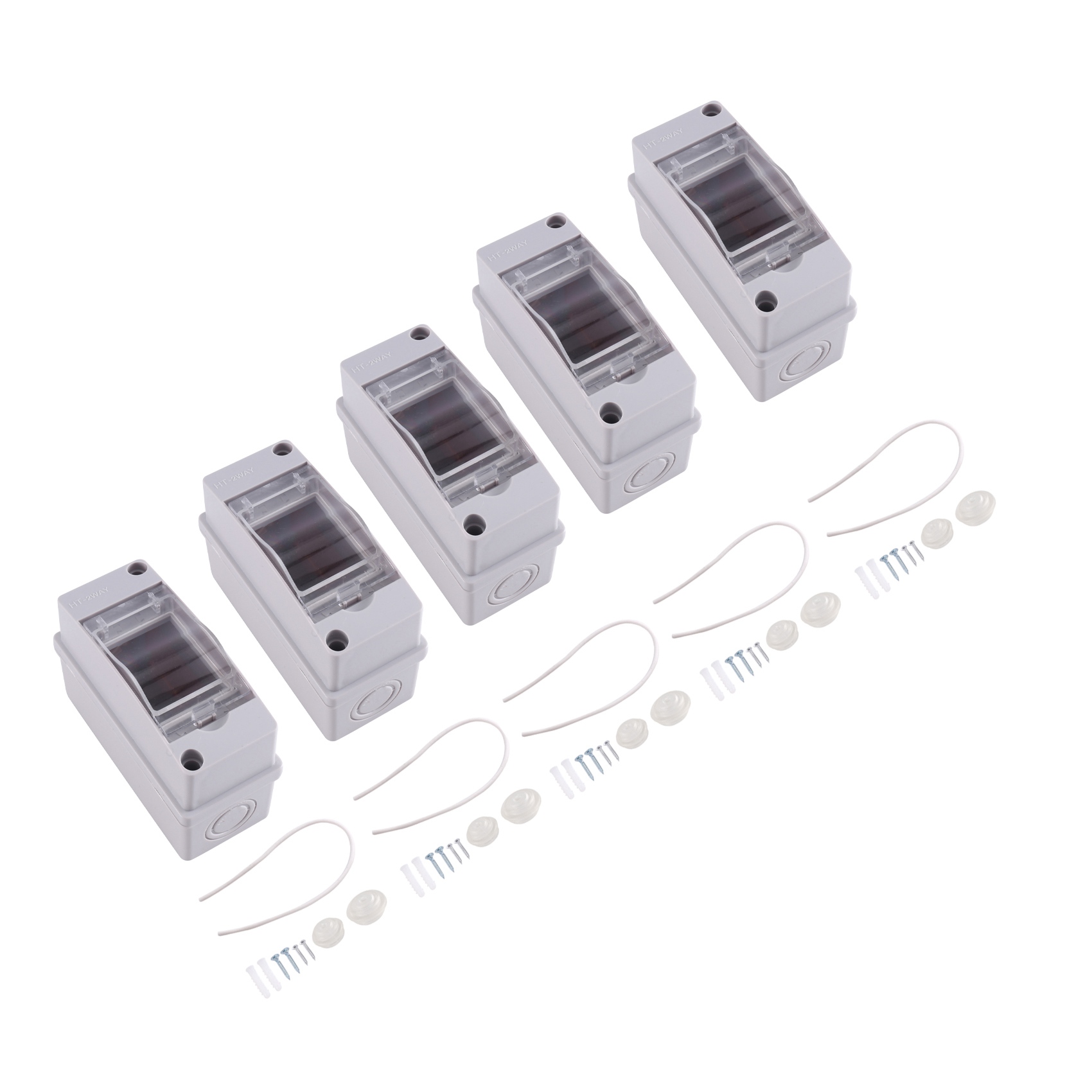 Trip switch 5PCS 2Ways MCB Switch Distribution Box PC Plastic Junction ...