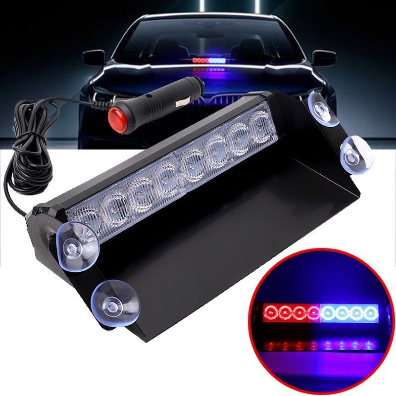 8 LEDs Car/Truck VIP Emergency Flasher Dash Strobe Warning Light Day ...