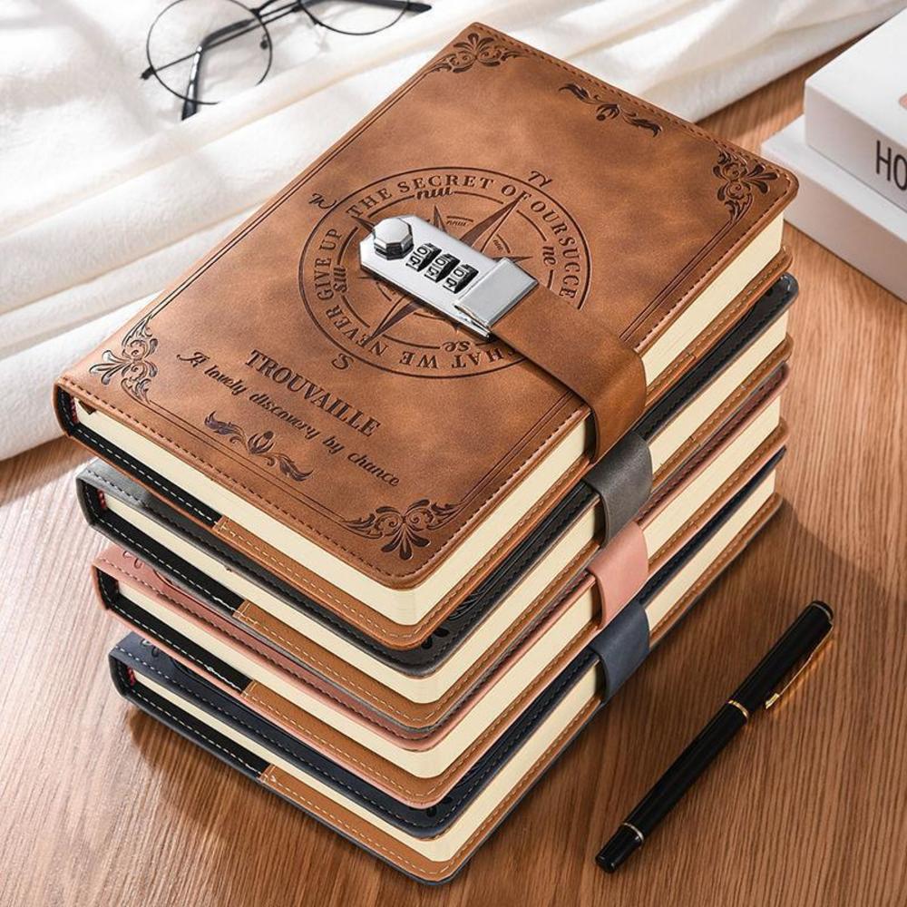 Retro style Notebook 200 pages A5 size Diary Password book for Students ...