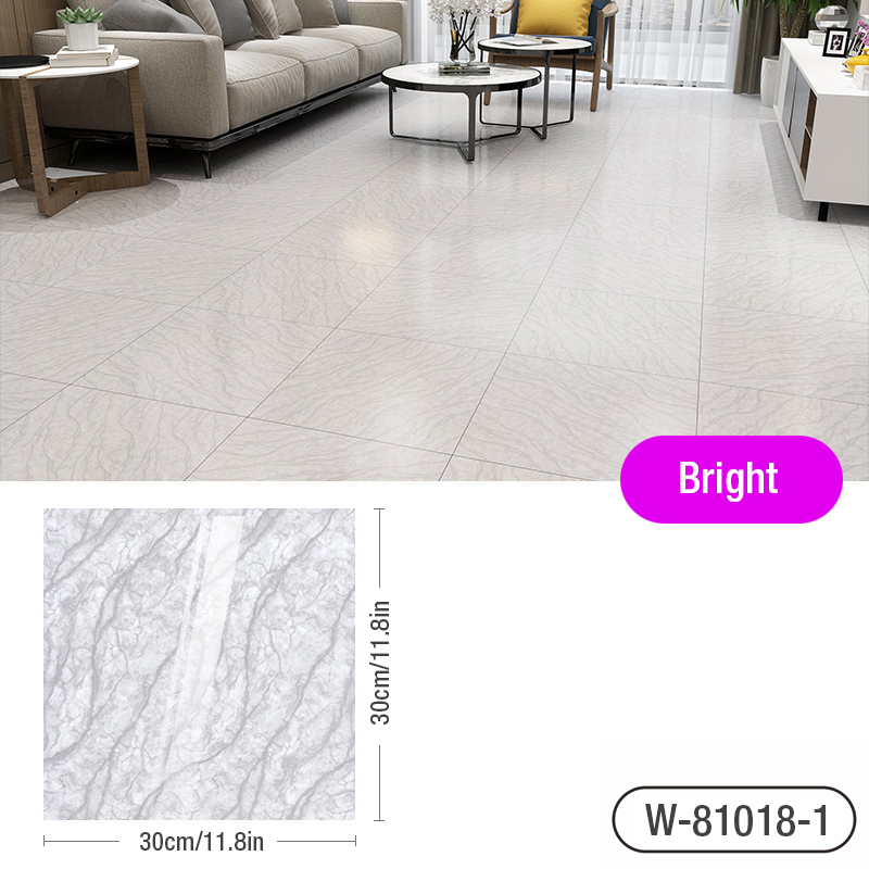 Aobai Giao Simulated Thick Marble Tile Floor Sticker PVC Waterproof ...