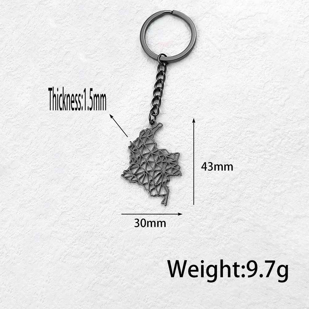 Personalized Colombia Map Keychain Metal Maps Shape Chain Key Chains ...