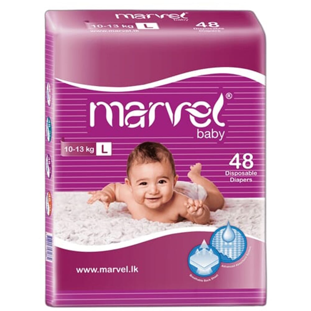 Marvel Baby Diapers - Large - 48 pcs | Daraz.lk