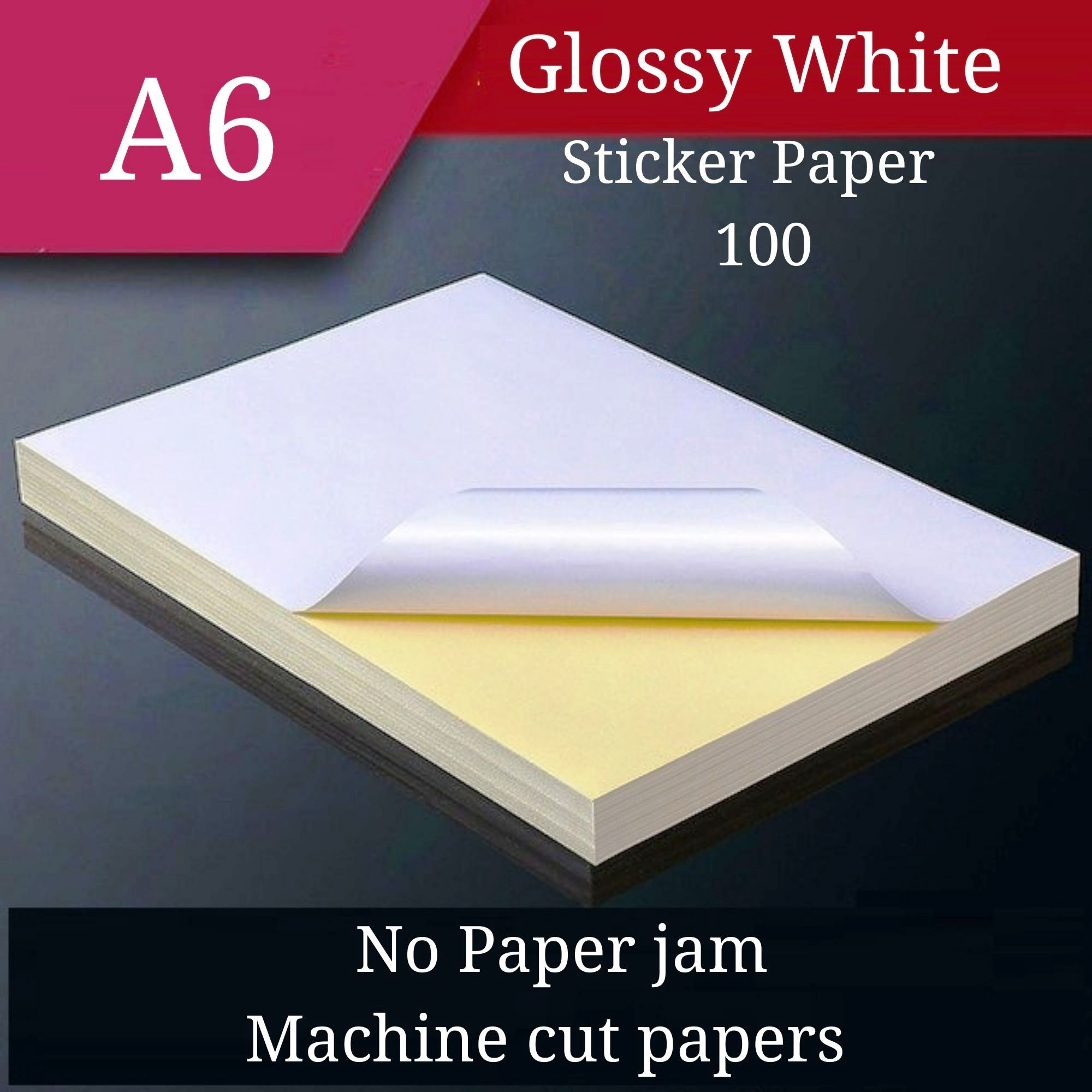 Gloss A6 | 100 Blank Sticker Paper | For Shipping Address Label ...