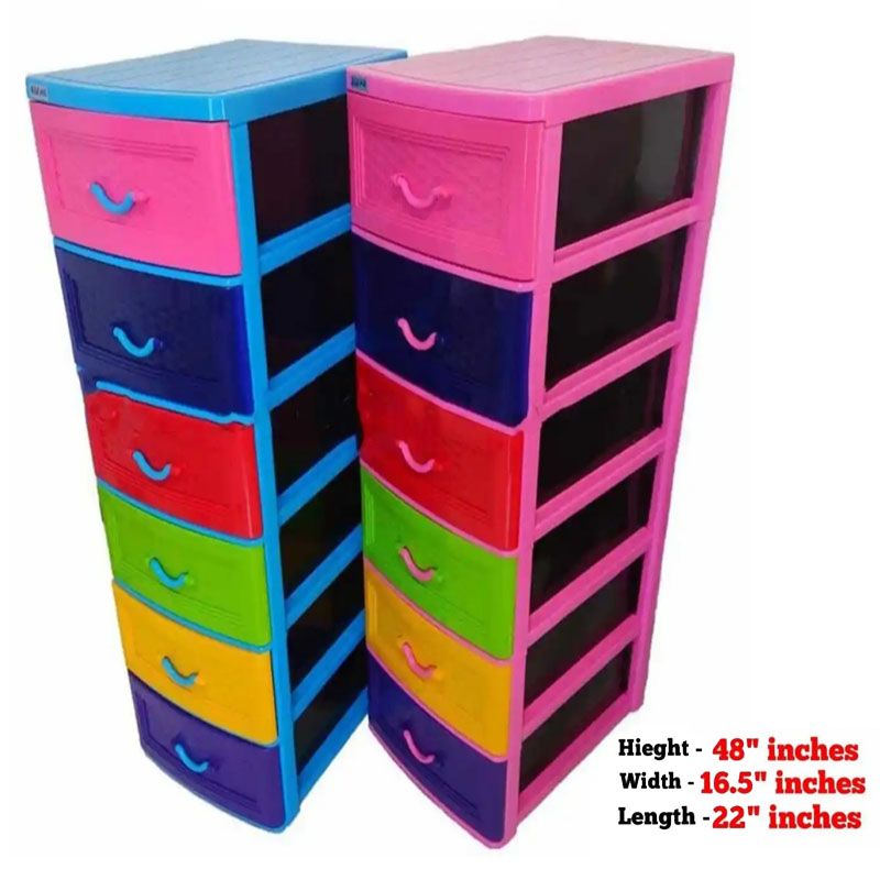 Damro Daxer Plastic Drawer Baby Cupboard storage box 6 IN 1 High ...
