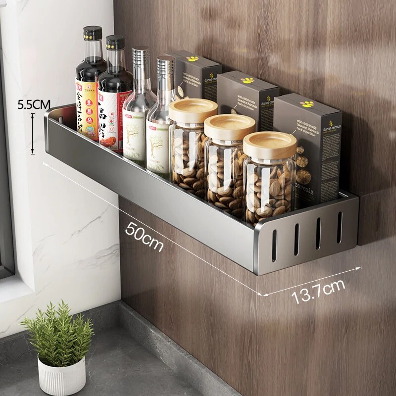 wall rack Wall Mounted Kitchen Condimenters Spice Rack Organizer Shelf ...