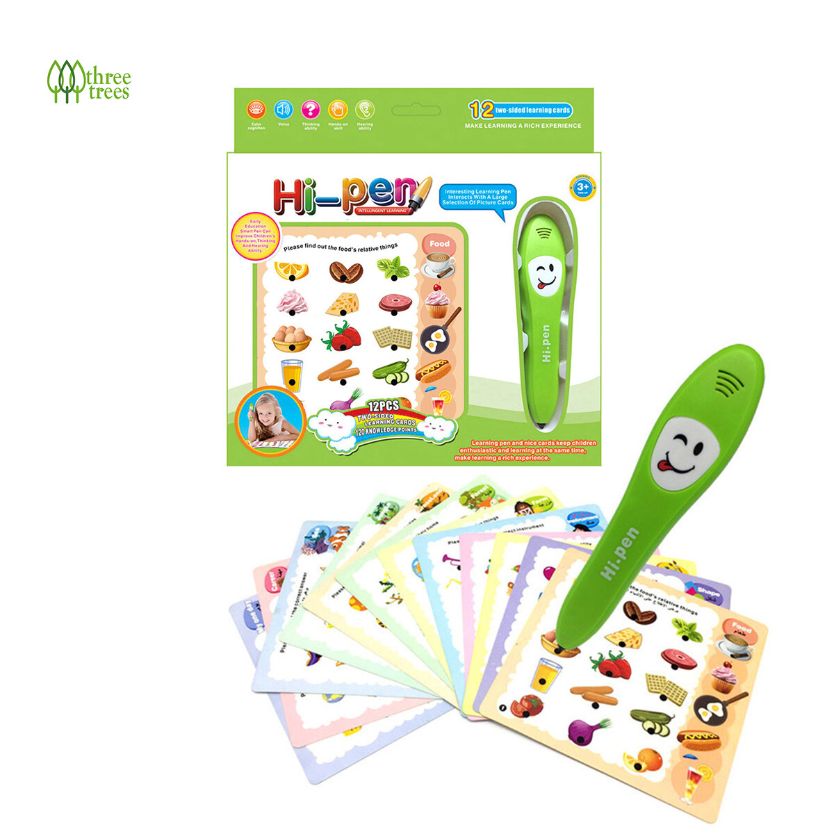 threetrees Intelligent Learning Speaking Pen reading pen with 12pcs ...