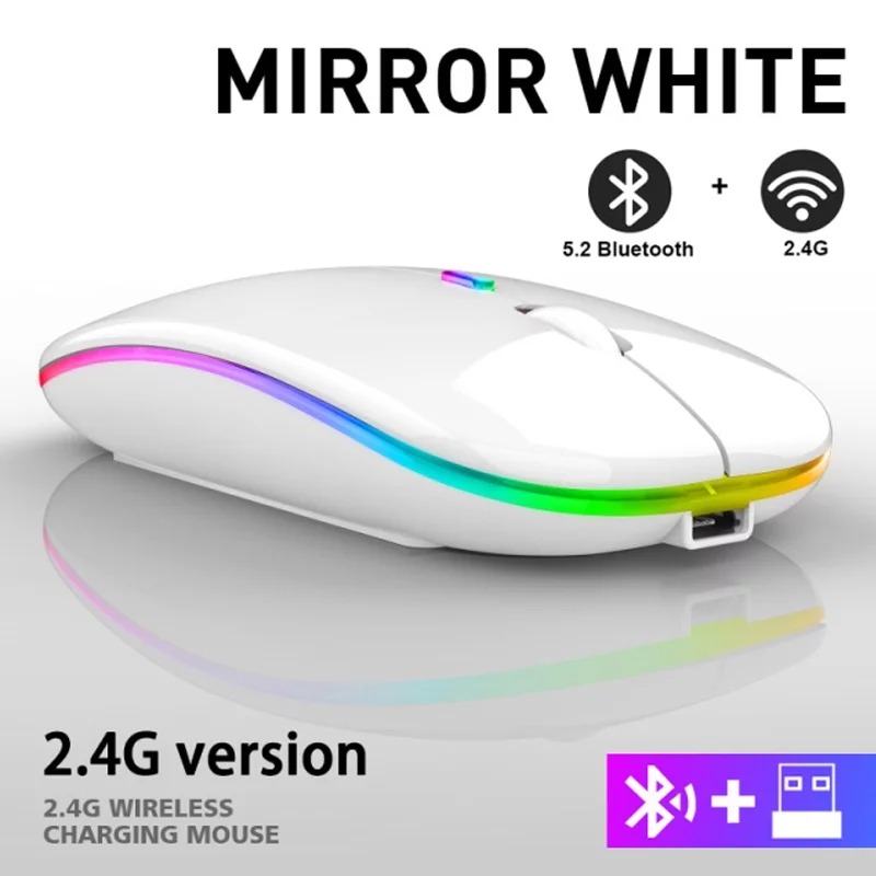 RGB Tablet Phone Computer Bluetooth Wireless Mouse Charging/Battery ...