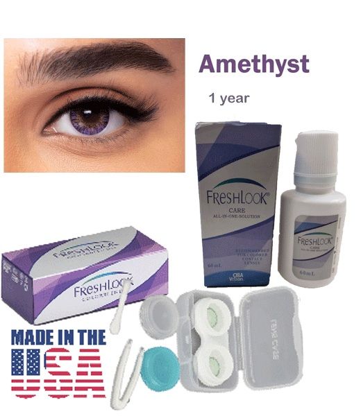 Full Set of AMETHYST Color FRESH LOOK Acl Blends Contact Lens with Made ...