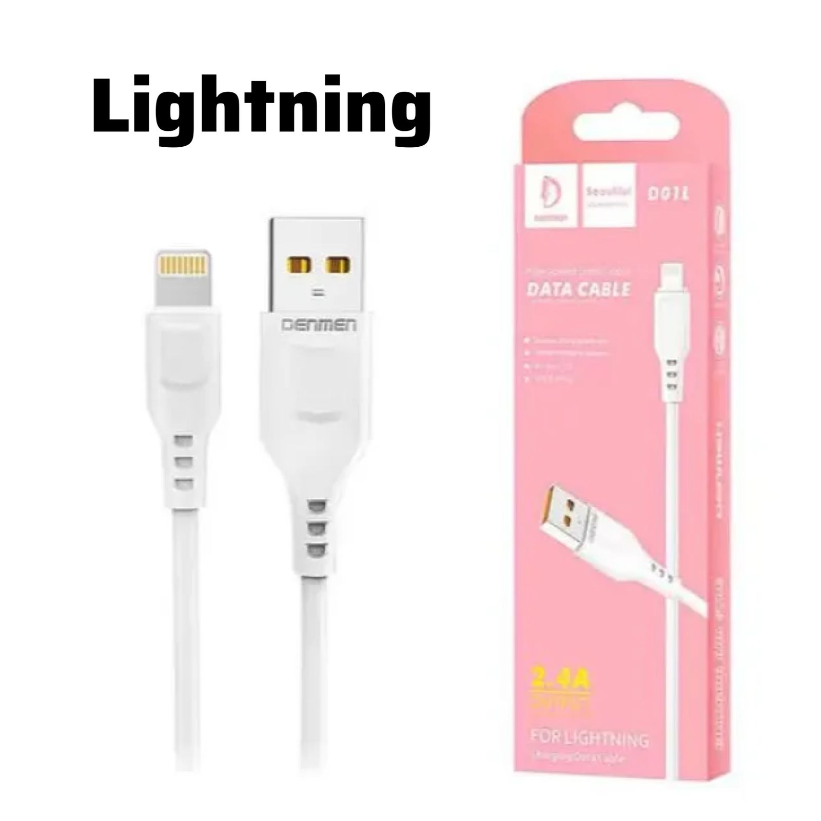 Denmen High Speed Type C/ Micro USB/ Lightning Data Cable Fast Charging And Sync 100cm 2.4A Data ...