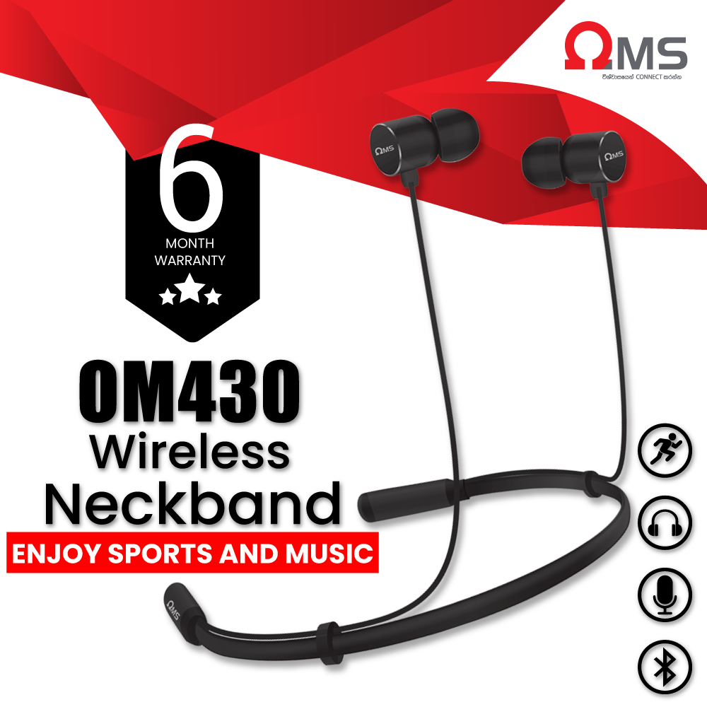 OMS OM 430 bluetooth earphone - Wireless Neckband | Daraz.lk